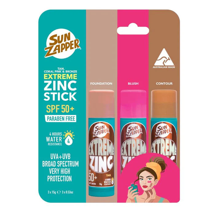 Sun Zapper Extreme Zinc Sunscreen Stick - Beauty Pack – Streamline Sports